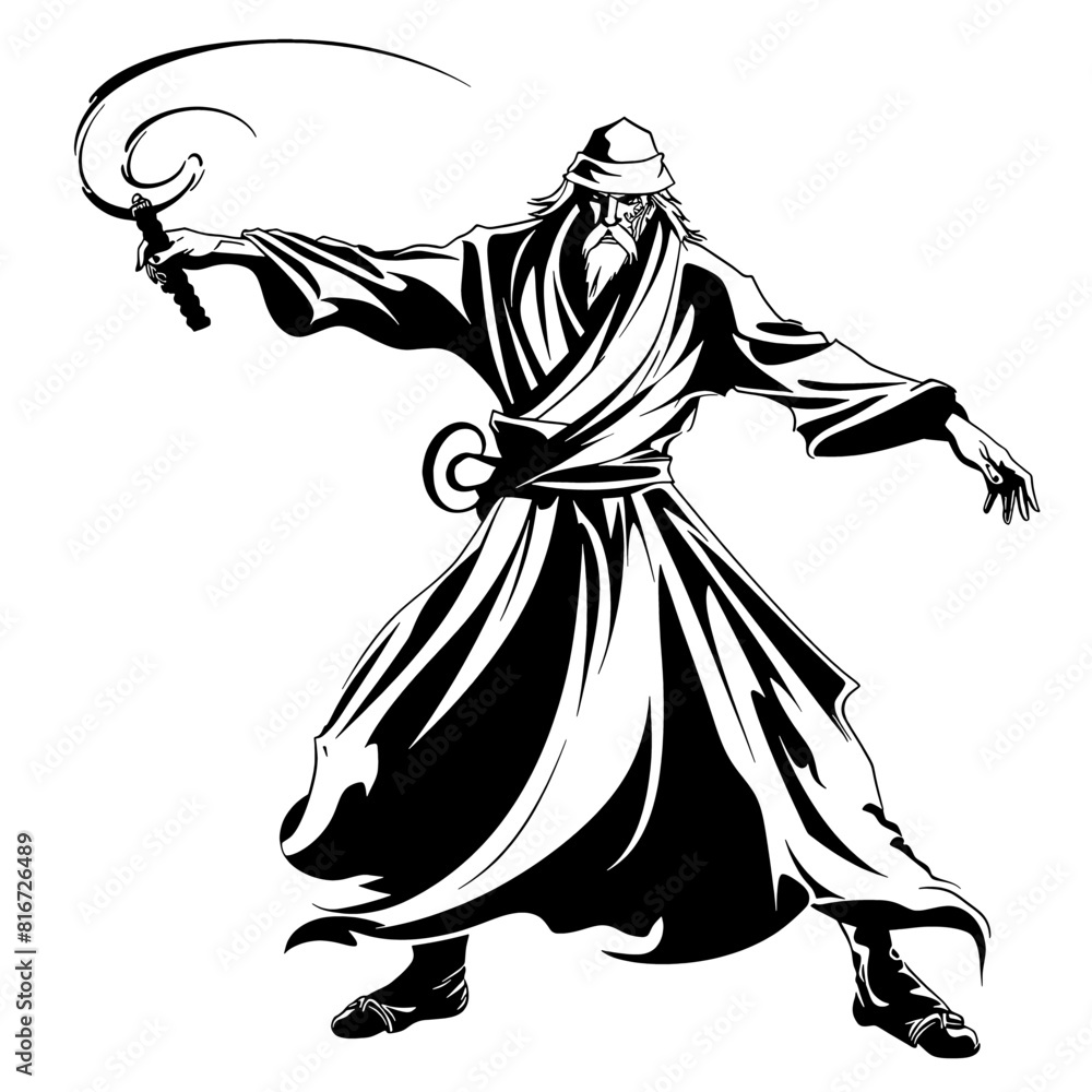 Arcane Adept: Enigmatic Silhouette of a Mage, Essential for Dungeons ...