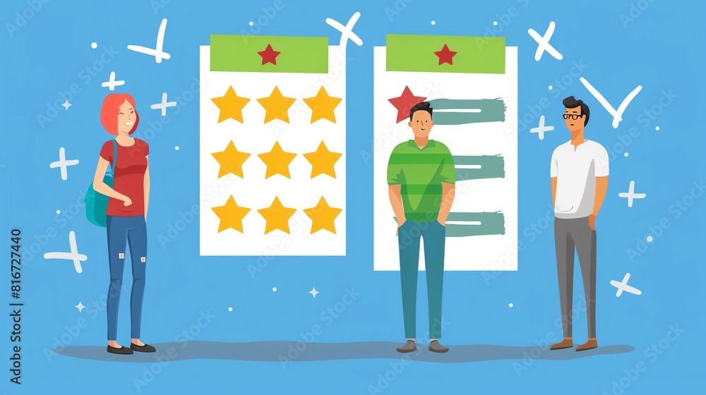 Customer feedback survey flat design, side view, feedback theme ...