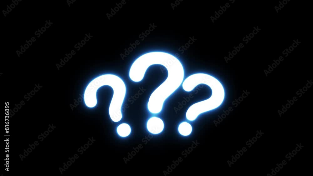 question mark neon animated question mark appears bounce 4k alpha vídeo ...