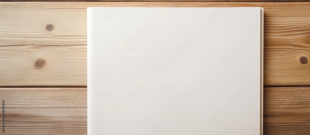 Wood background with a blank catalog magazines and book mock up ...