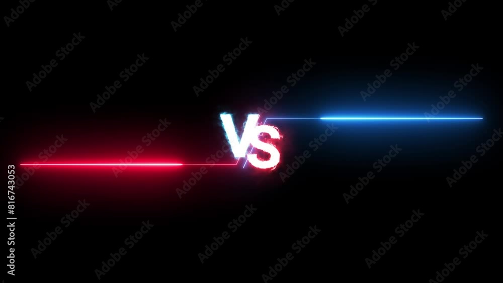 VS versus bars neon animated versus vs bars neon blue and red ...
