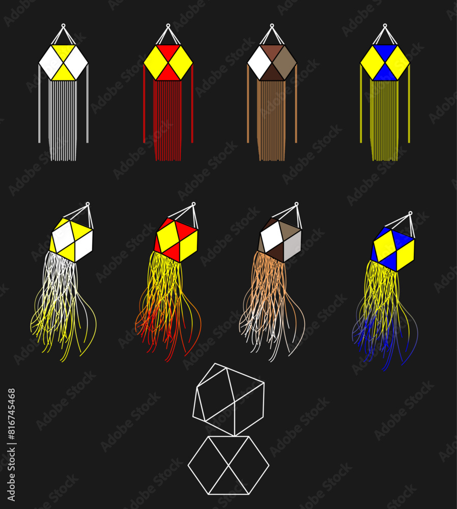 Vesak cages set. buddhist vesak symbol. vesak lantern for festival ...