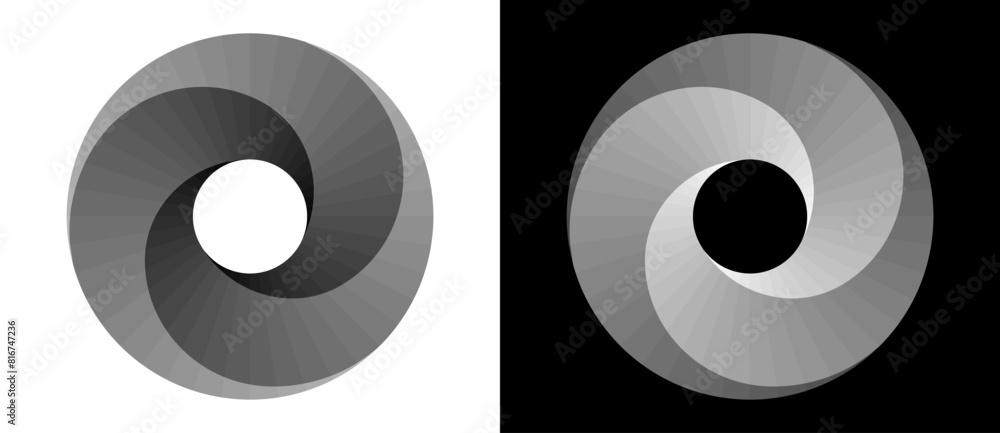 Set of circles with lines. Lines in one color with different opacity ...
