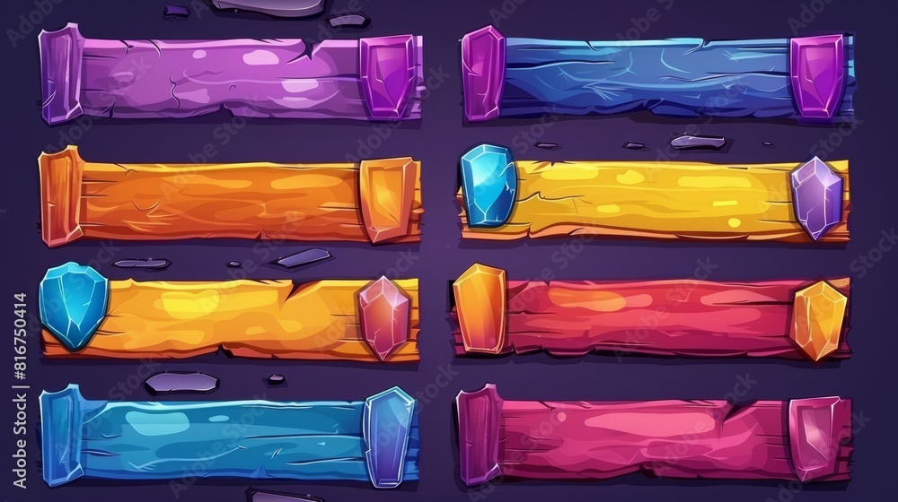 ภาพประกอบสต็อก UI interface progress bars, banners with abstract old ...