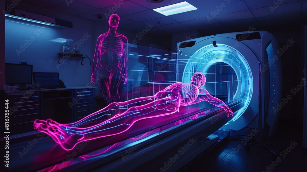 An innovative medical imaging device creating a 3D X-ray scan of a ...