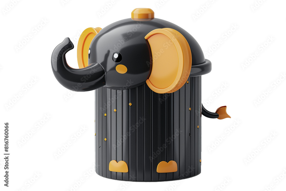 A dustbin with a whimsical, animal-inspired design, like a cute ...