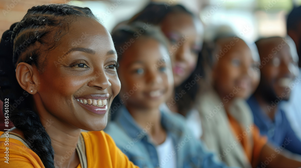 A modern South African parents attending a parent's meeting at school ...