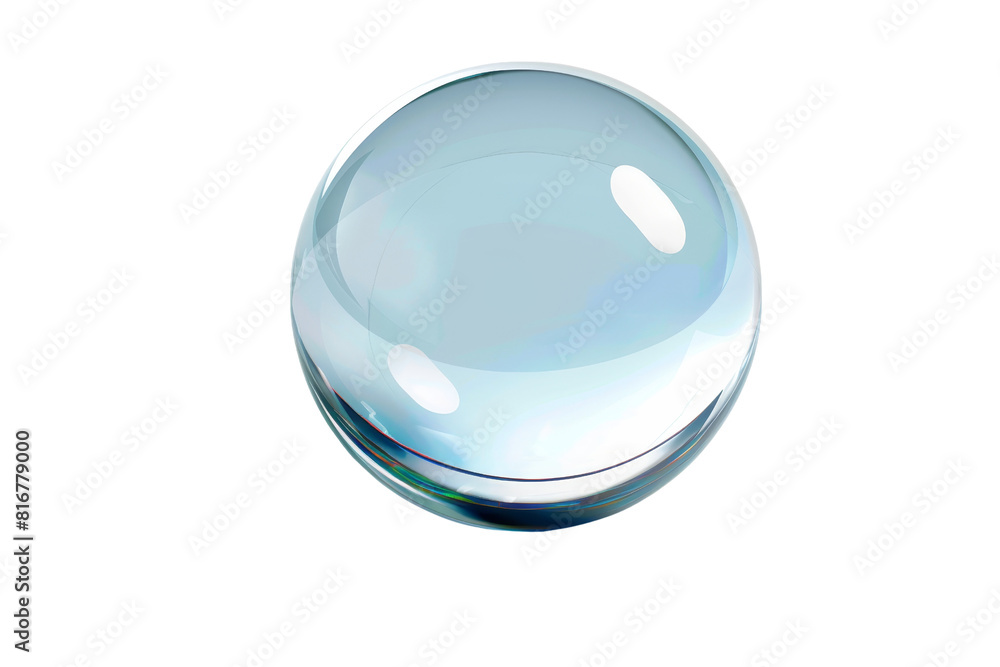 A clear glass sphere with a reflective surface. The sphere is almost ...