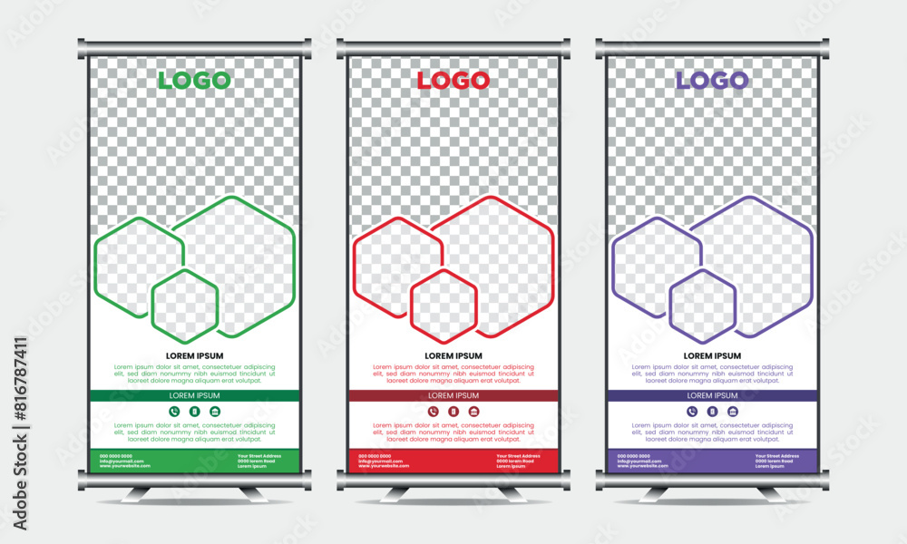 Set of roll-up banner, roll-up banner, banner, Corporate banner design ...