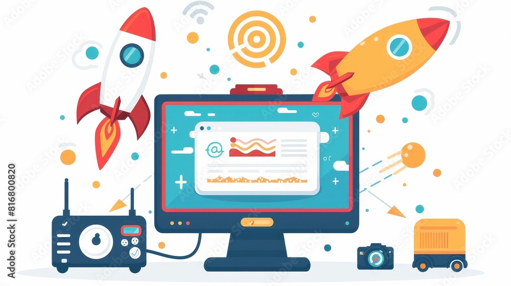 Test banner for website loading speed. Test of a simple traffic ...