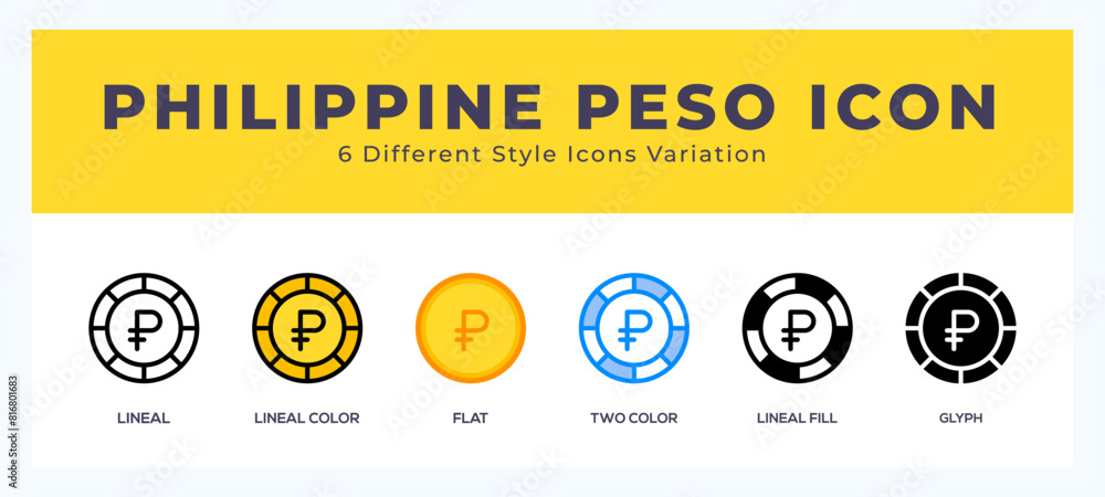 Philippine peso symbol. vector icon symbol. logo illustration. vector ...