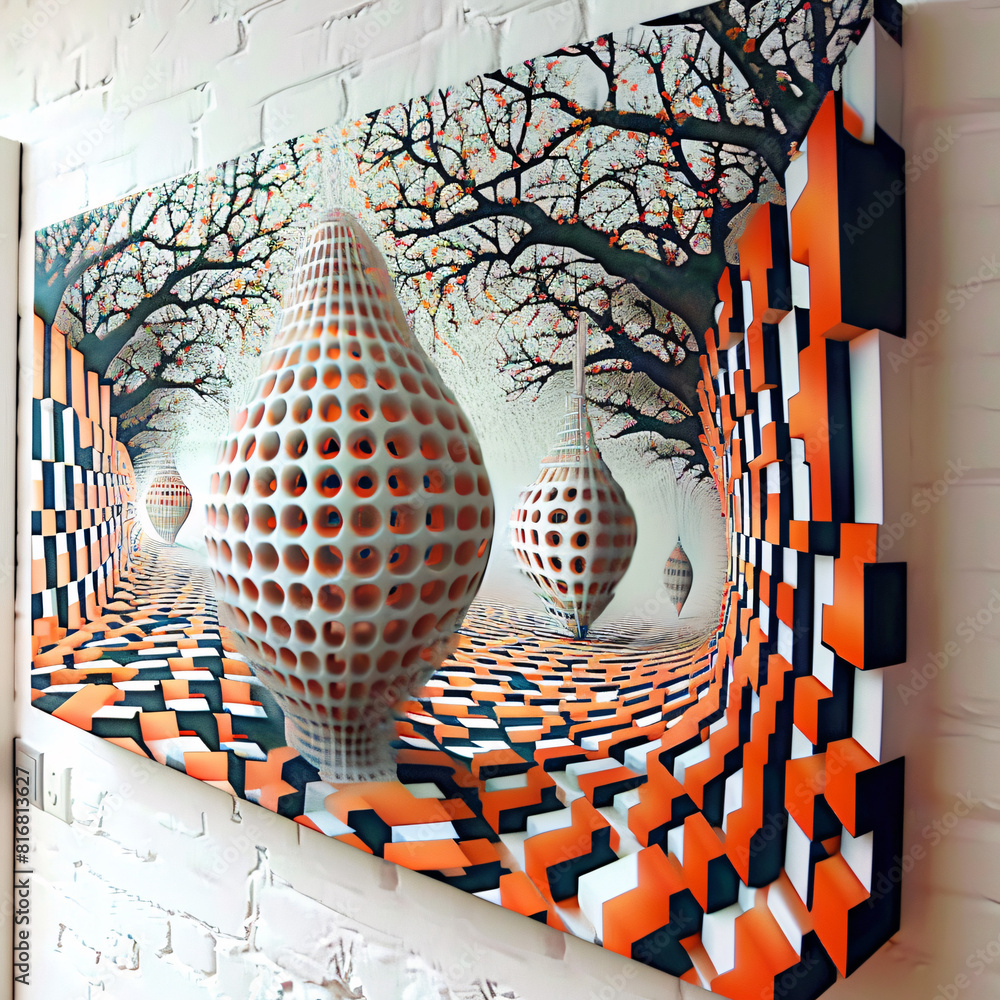 Ilustração do Stock: Psychedelic Line optical illusion Patterns. the ...