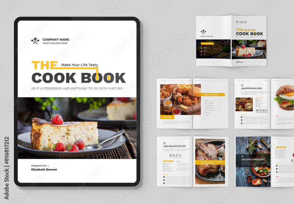 Cook Book Template Brochure Layout Stock Template | Adobe Stock
