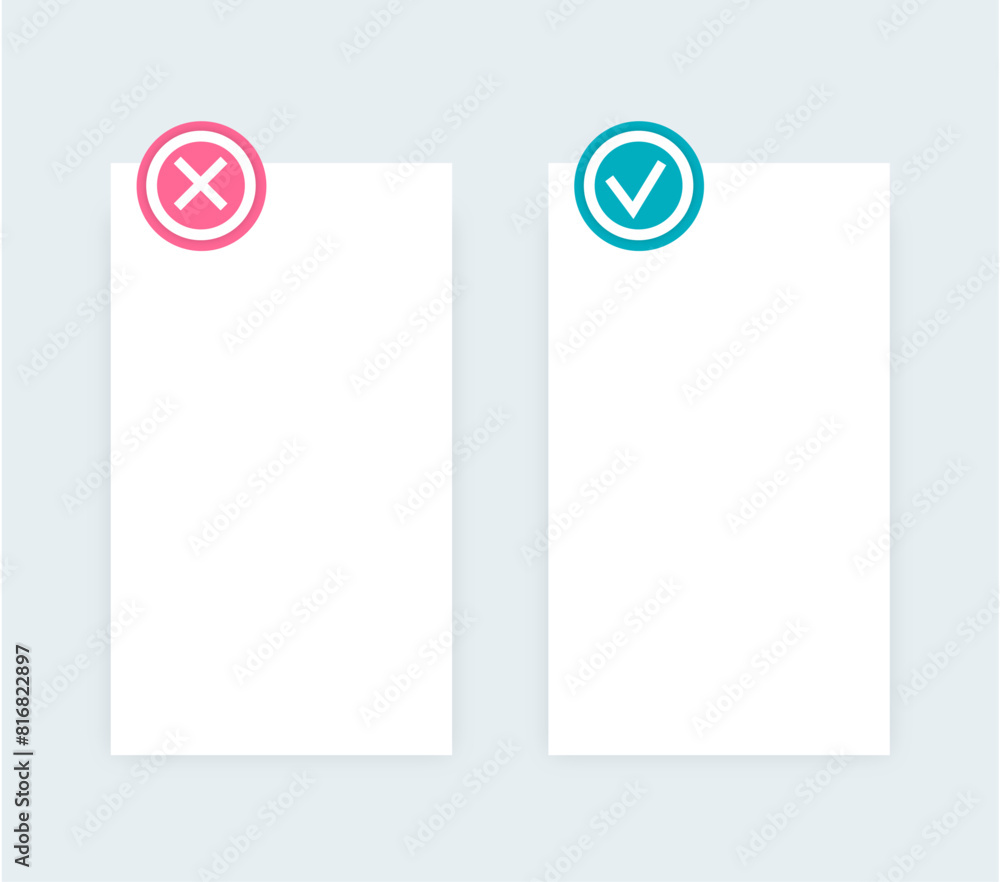 Positive and negative comparison, pros and cons list, vector design ...