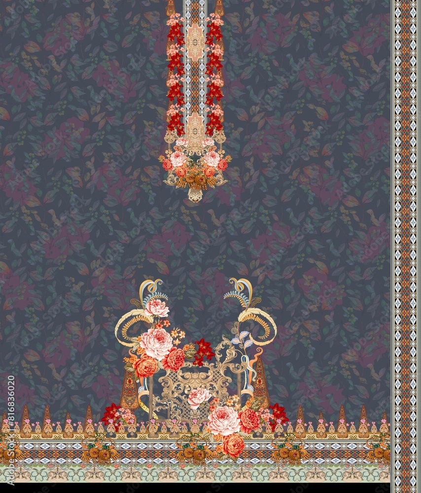 Indian kurti design for Front side digital prints design,Indian kurti ...