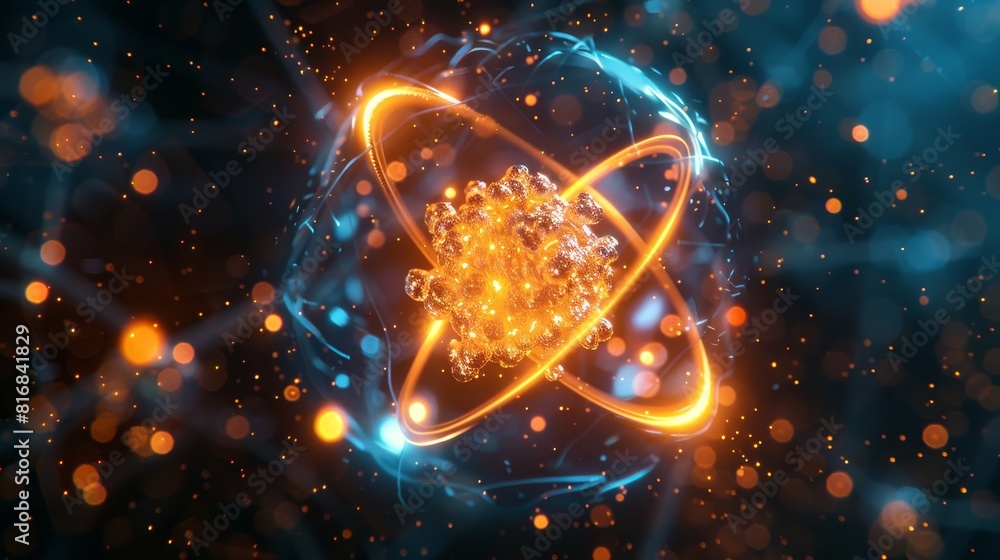 A visually striking representation of a metal atom with a glowing ...