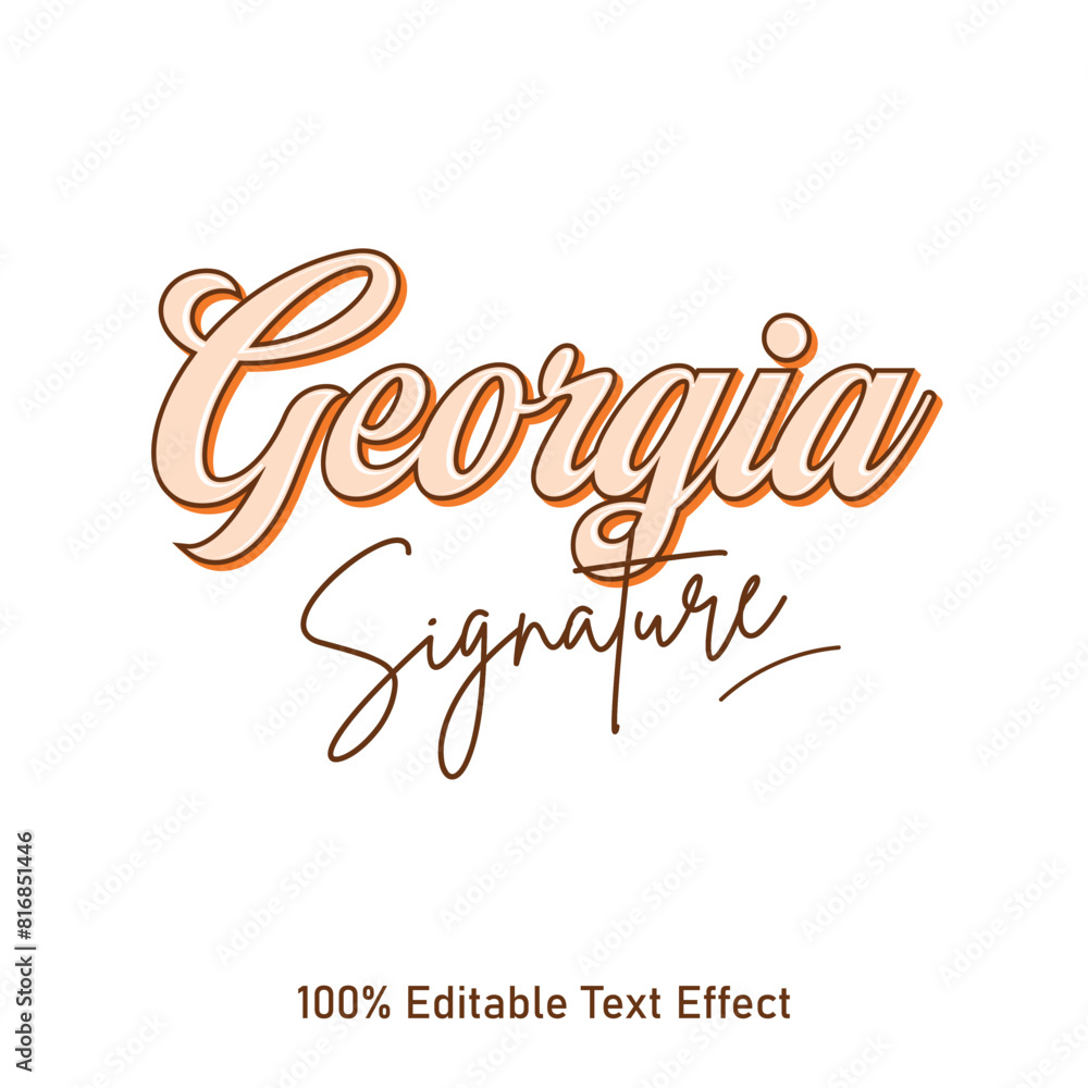 Georgia text effect vector. Editable college t-shirt design printable ...