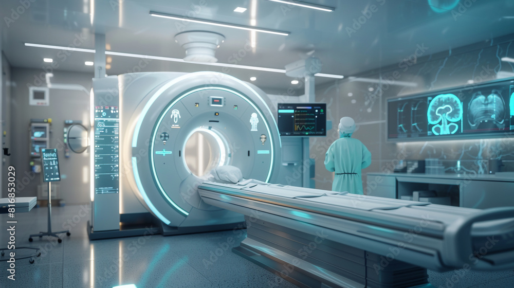 A medical imaging system utilizing AI algorithms to analyze diagnostic ...