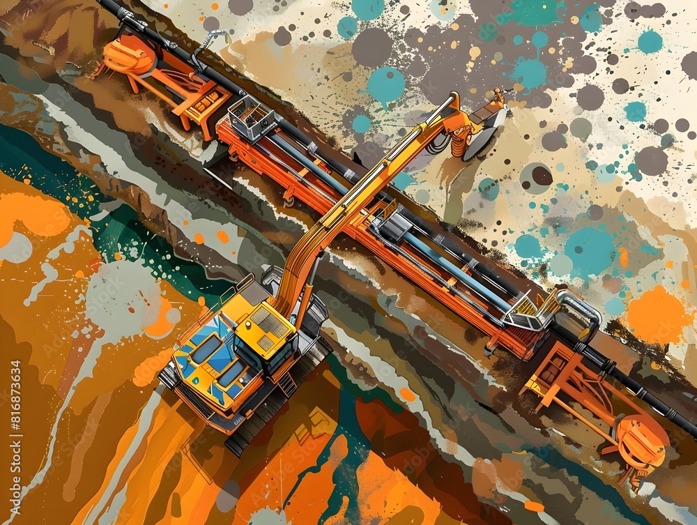 Underground Drilling Mud Circulation Process Visualized from Overhead ...