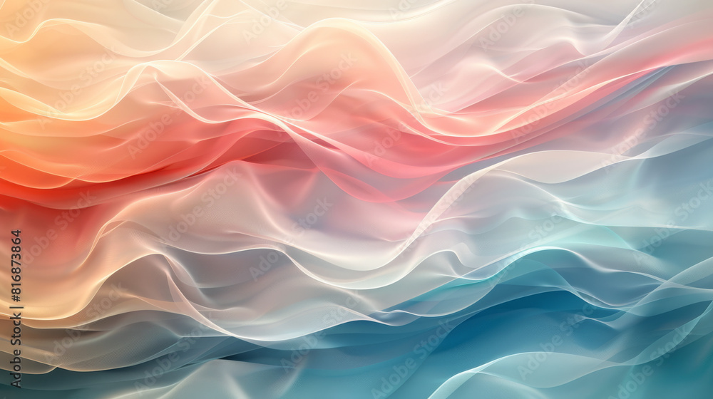 Create a soothing abstract pattern featuring fluid, flowing lines in a ...