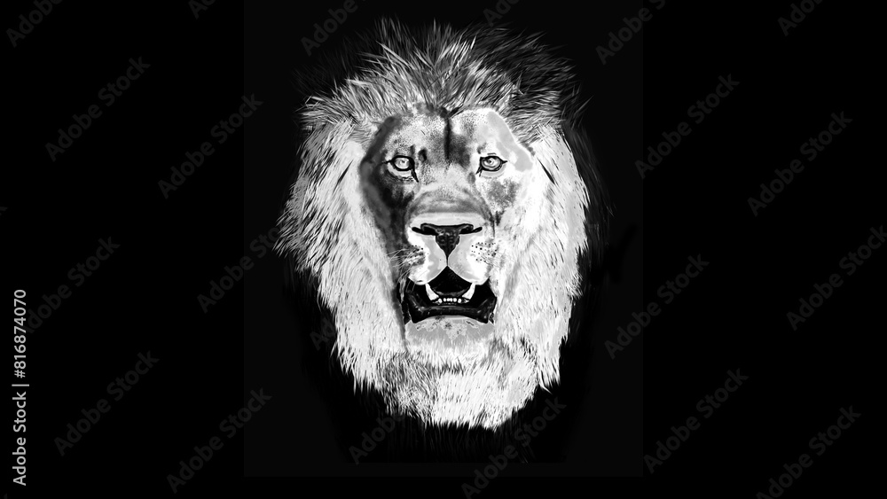 ugly lion pc wallpaper black and white design, wild lion with ugly face ...