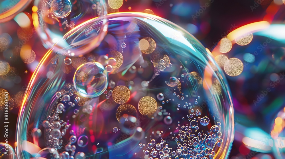 Animated bubble in a 3D abstract environment, motion background design ...