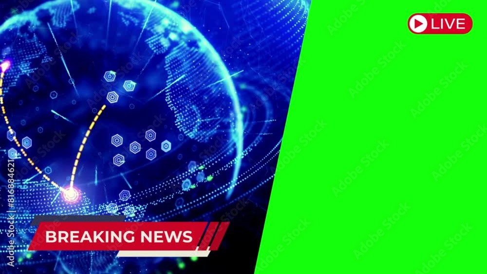 Green Screen, Breaking News, Special News, background with blue color ...