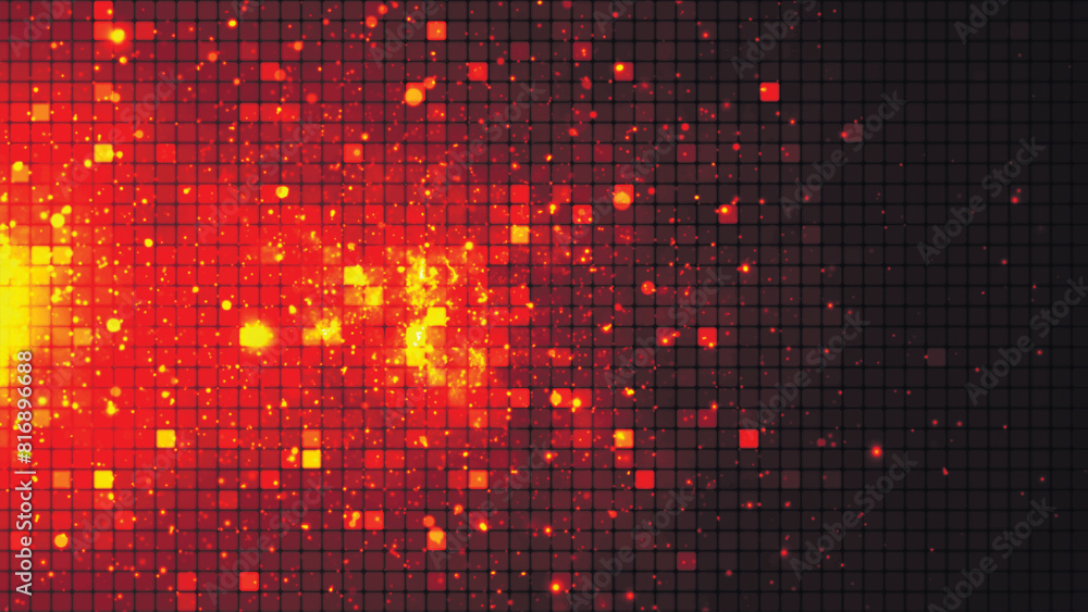 Colorful animation of bright particles flying horizontally. Dynamic ...