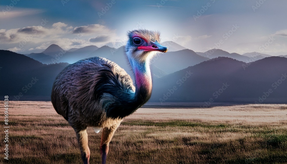 Ostrich photorealistic, detailed, colorful, high-contrast, Ostrich ...