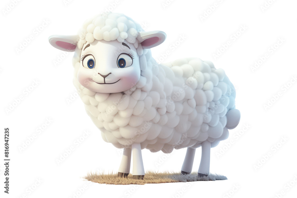 A cartoon sheep with a big smile on its face, illustrations, clipart ...