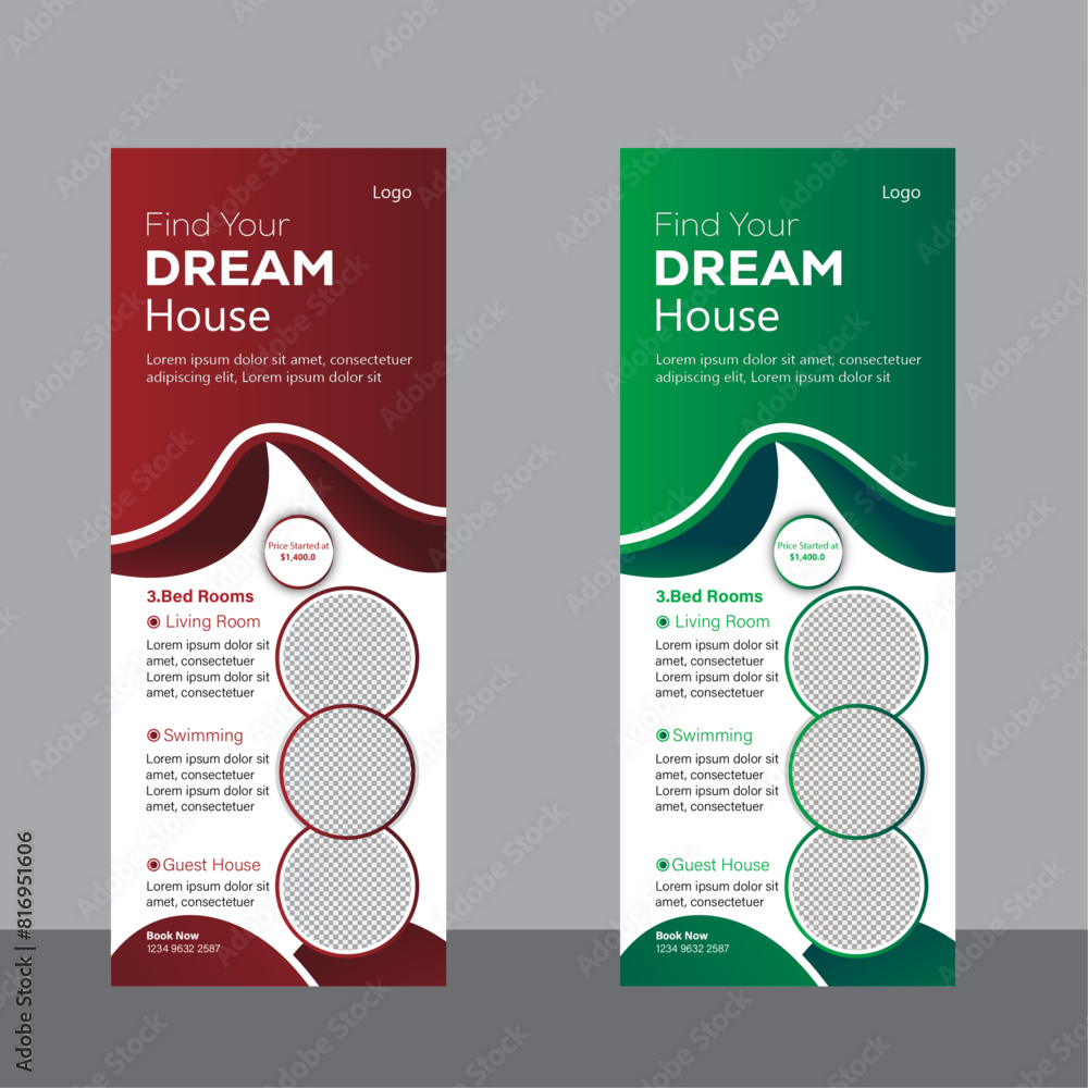 Vector modern real estate roll up banners x roll up banner design ... Vector modern real estate roll up banners x roll up banner design ...