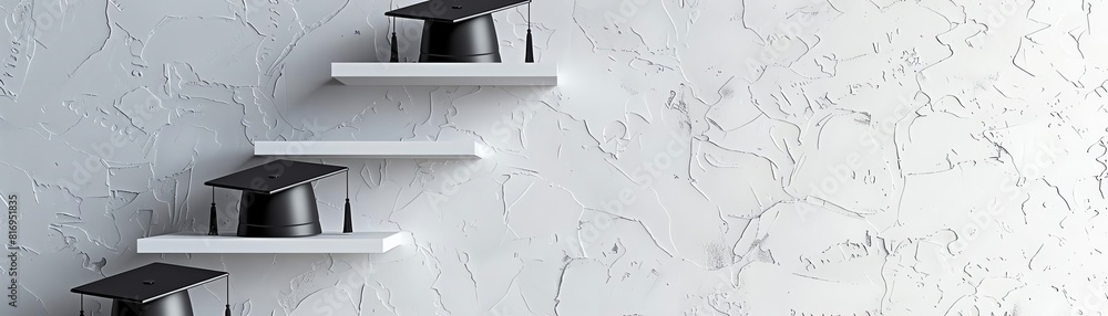 Global Education Attainment LevelsPresent a 3D ladder with graduation ...