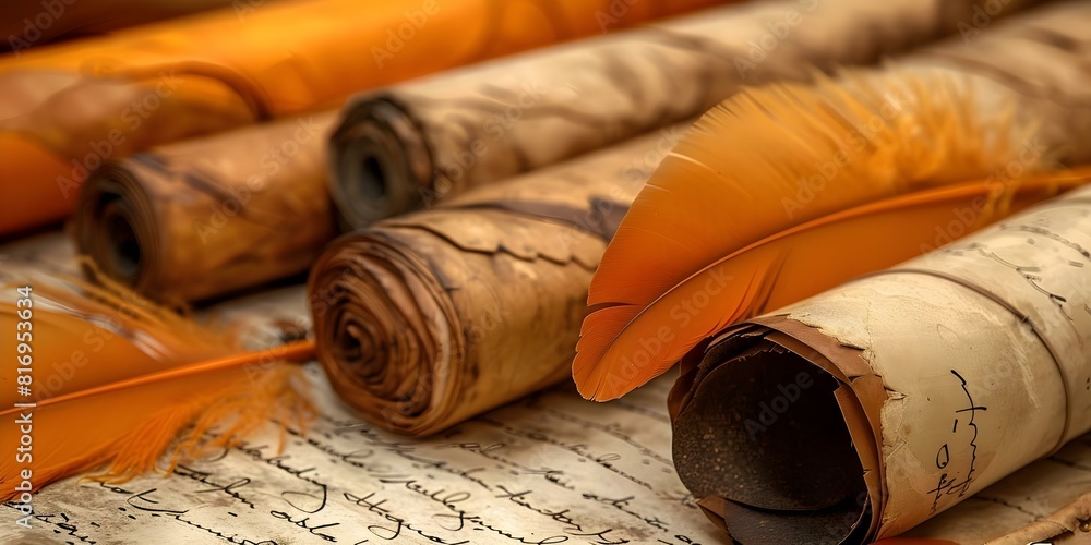 Materials used in ancient times for writing cursive script: parchment ...