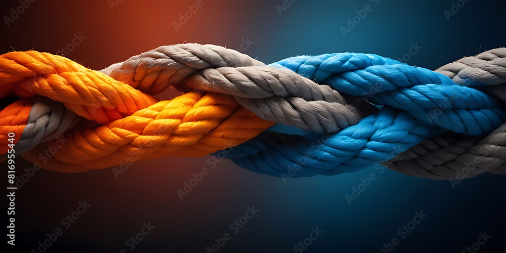 Team rope diverse strength connect partnership together teamwork unity ...