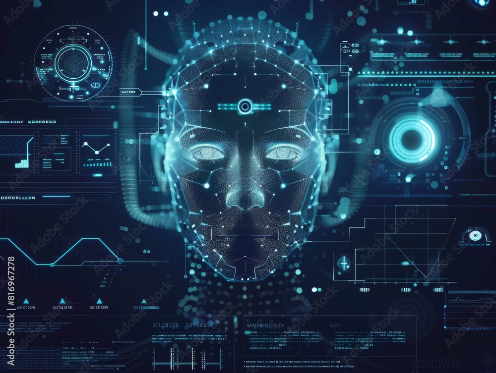 Technology front view Soft skin technology interface Cybernetic tone ...