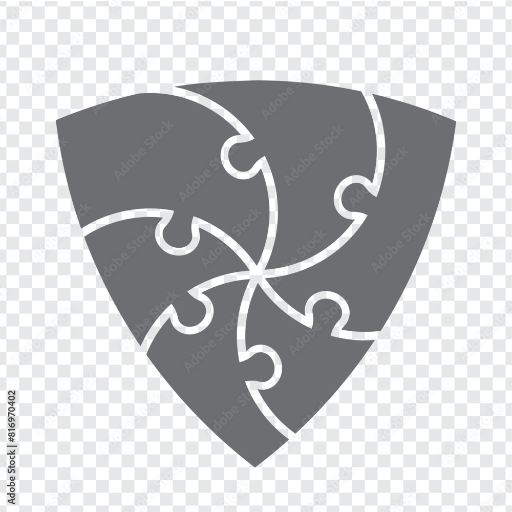 Simple icon triangle puzzle in gray. Simple icon Reuleaux triangle ...