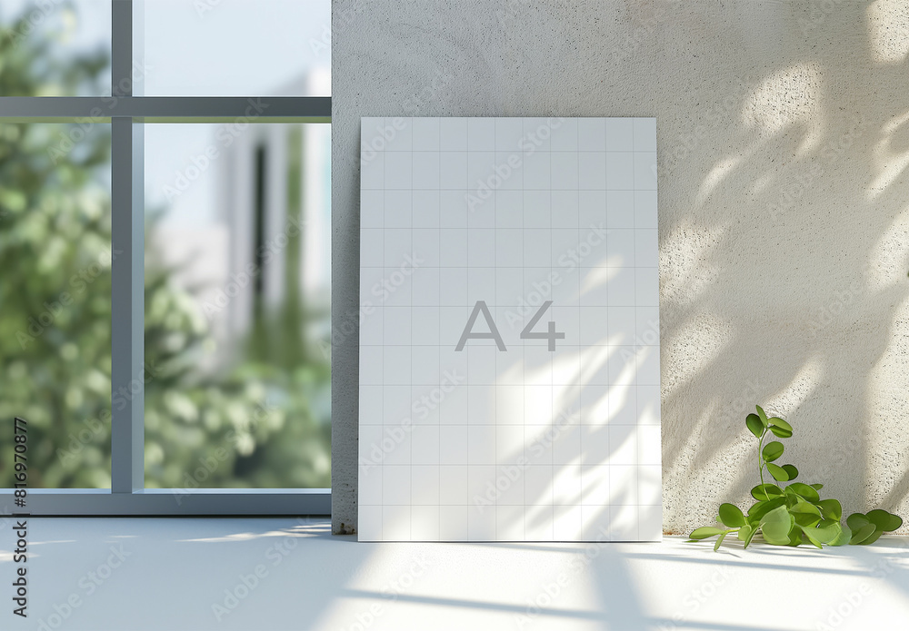 Mockup With A4 Size Paper In Sunny Room With Generative ai Stock ...