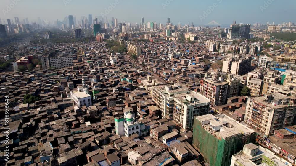 Dharavi Slum in Mumbai India, Aerial View. Poor Housing and Lack of Hygiene in Famous ...