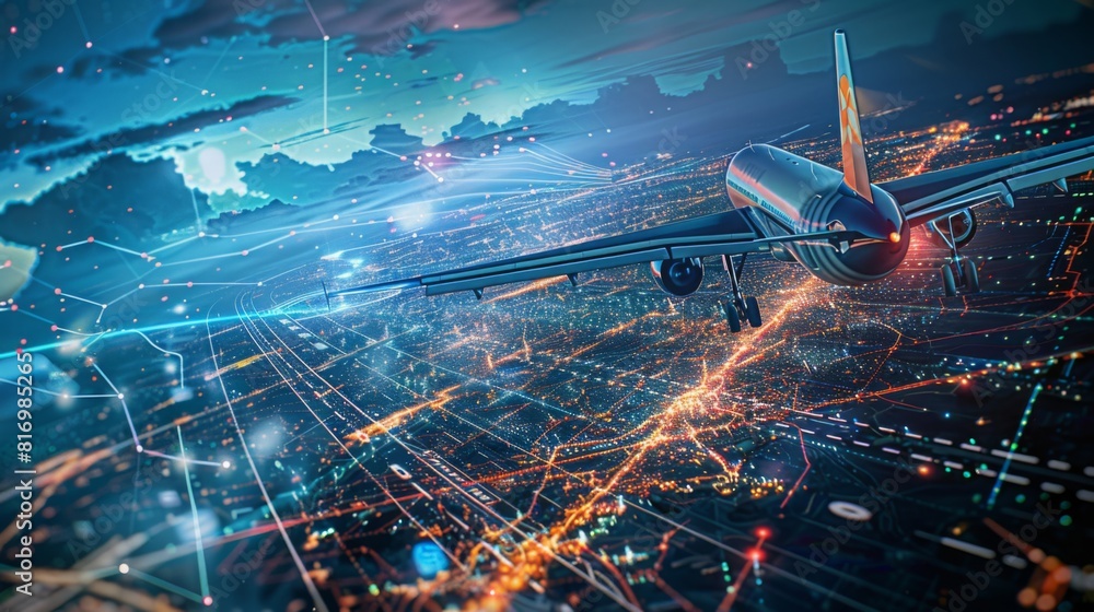 Design a scene of next-generation air traffic management systems ...
