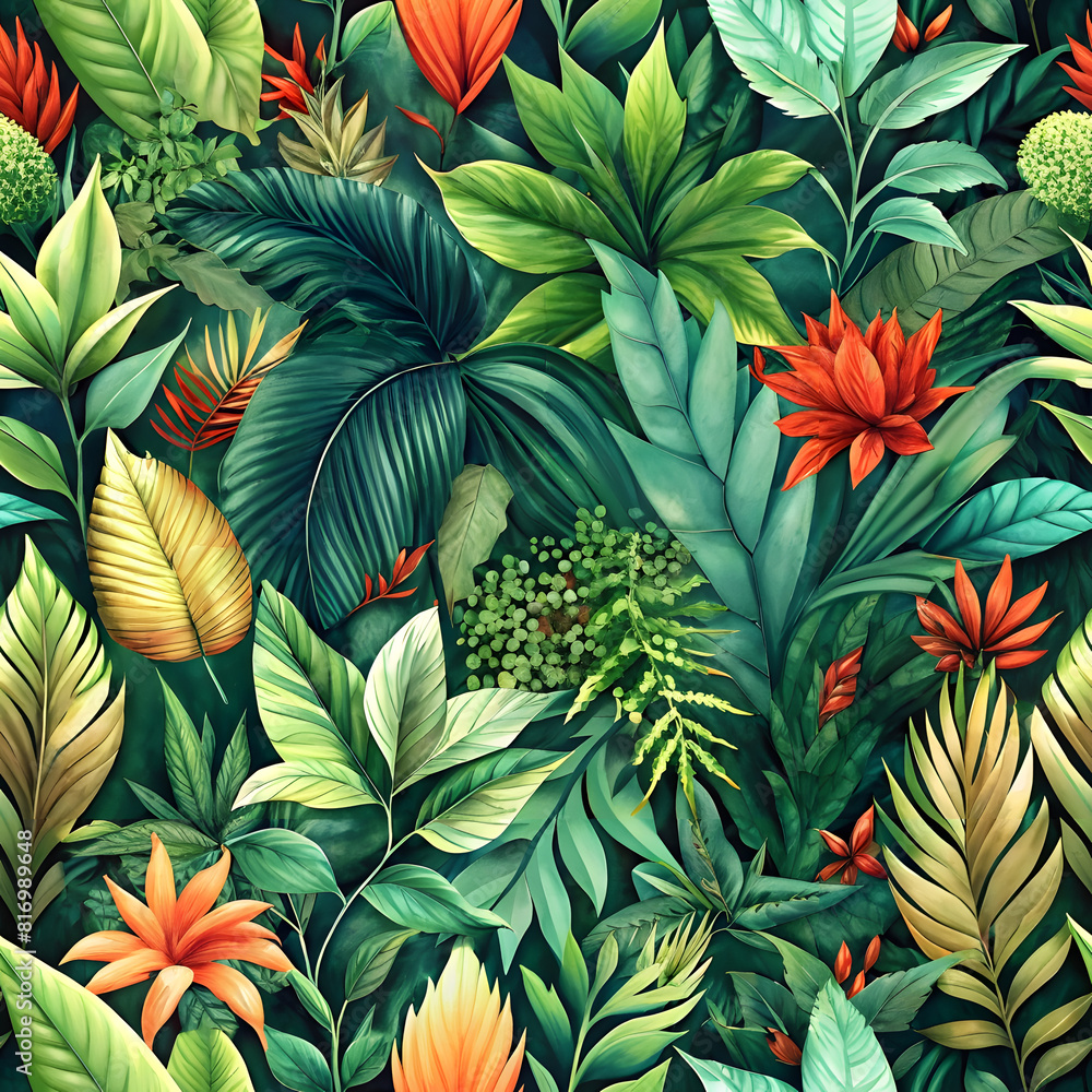 Verdant Canopy: Seamless Dense Foliage Pattern. Perfect for: Nature ...
