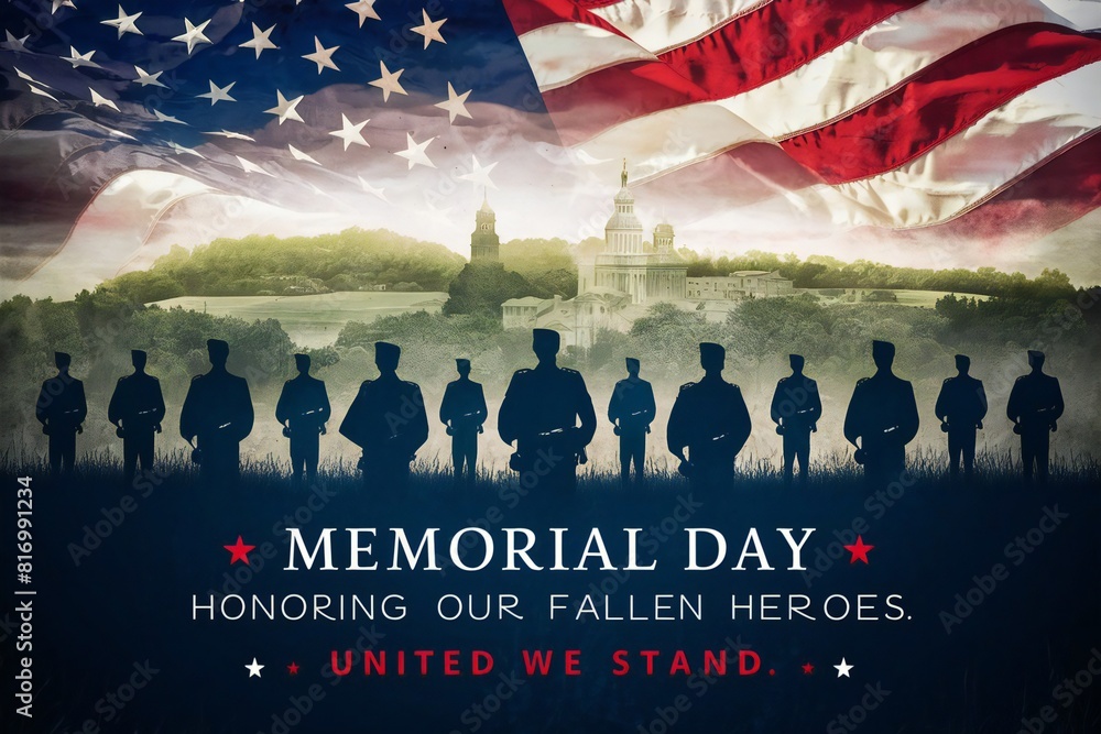 Memorial Day, Honoring our fallen heroes text, american flag on sky ...