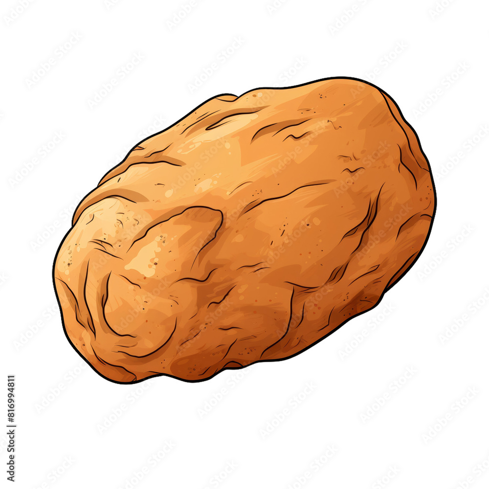 3D rendering of a single cartoon potato on a transparent background ...