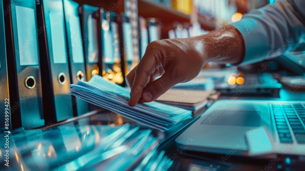 Visualize a digital document management system replacing paper-based ...