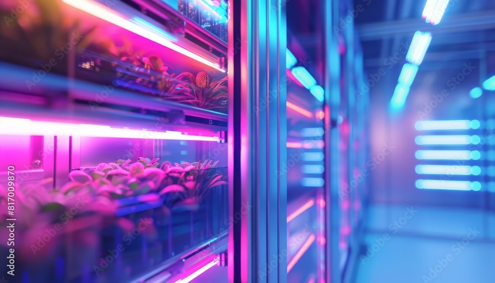 Climate simulation chamber side view, testing crop resilience in ...