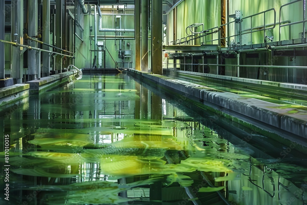 CO2 injection in algae ponds side view, enhancing growth with carbon ...