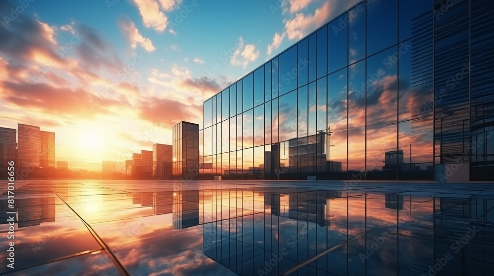 Modern office building or business center. High-rise window buildings ...