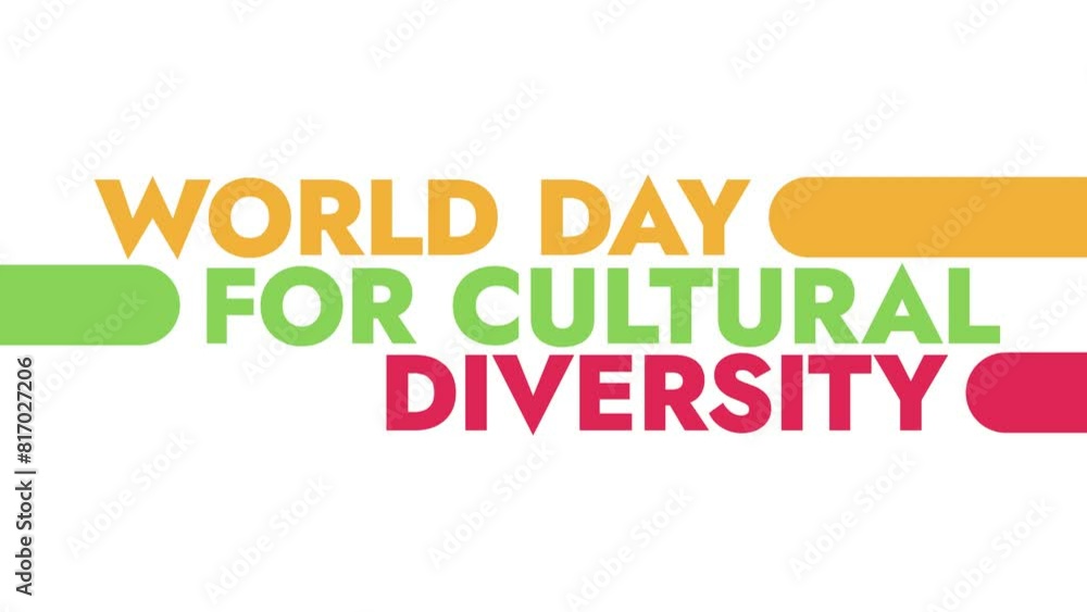 World Day For Cultural Diversity colorful motion graphics seamlessly ...