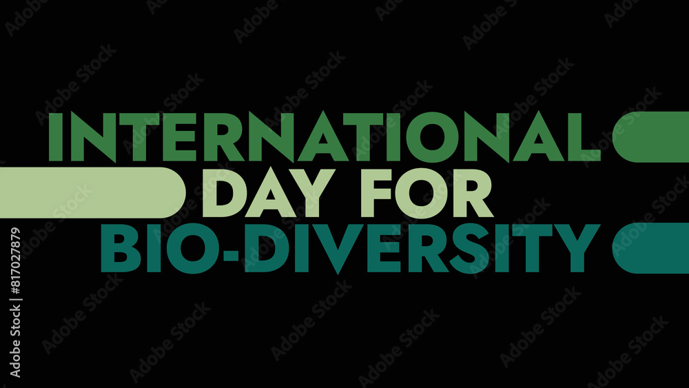 International Day For Biological Diversity colorful text typography on ...