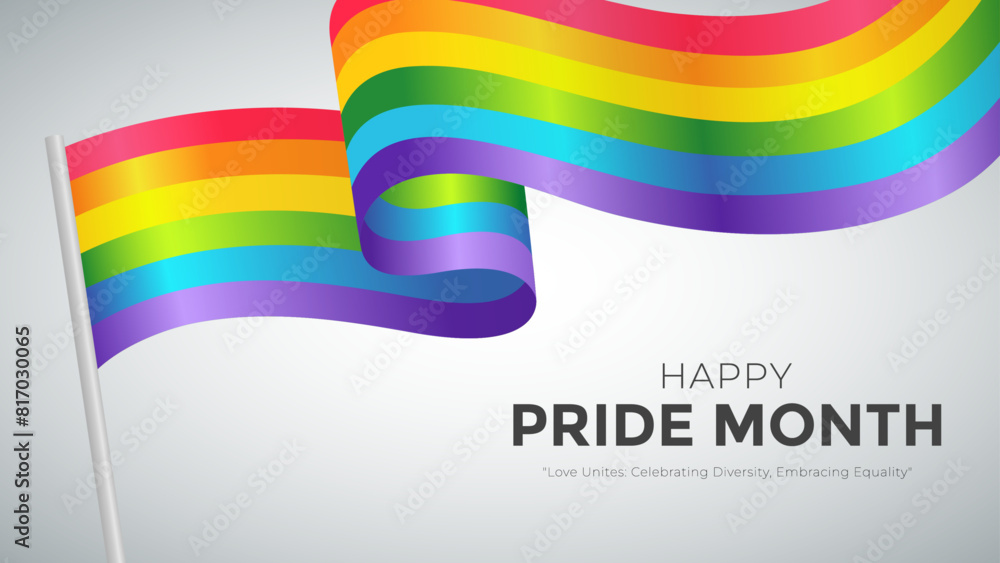 Rainbow lgbt flag and celebrate pride month, week or day vector flat ...