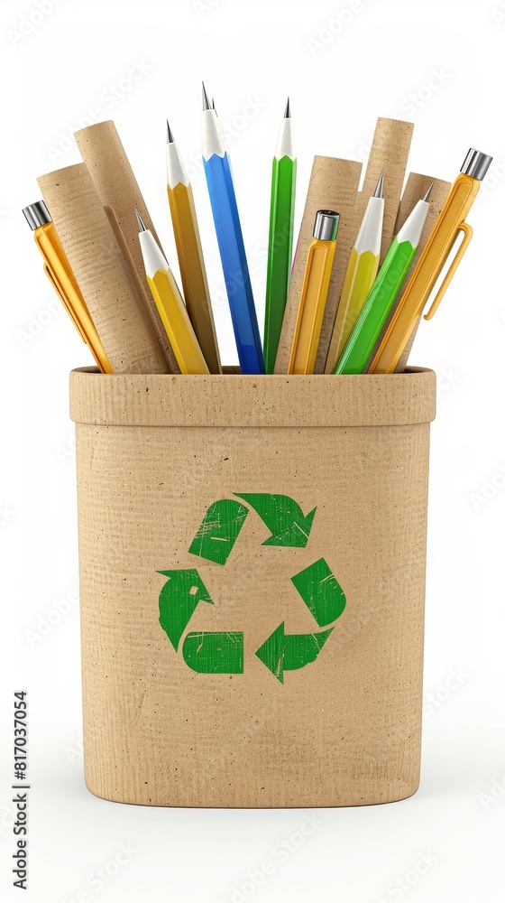 3d modelShow a collection of stationery items made from recycled paper ...